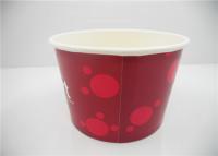 China Red Recycled Insulated PE Coated 16oz Disposable Ice Cream Cups With Lids for sale