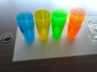 China Colorful 12oz Disposable Plastic  Cups for sale
