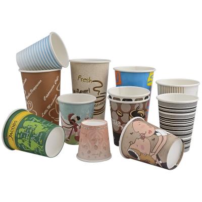 China Beautiful Striped PE Coated Paper Cup , Disposable Coffee Cups For Wedding for sale