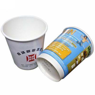 China White / Blue 12oz Double Wall Paper Cup Insulated Disposable Coffee Cups With Lids for sale