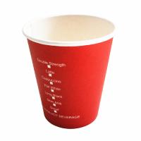 China Professional Red Single Wall Hot Drink Paper Cups 3.5oz - 22oz For Coffee Bars for sale
