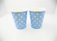 China Promotional Blue Dots Hot Drink Paper Cups , Disposable Takeaway Coffee Cup for sale