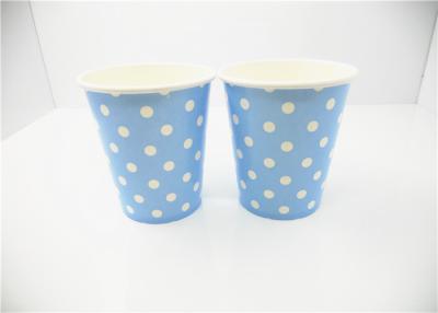 China Promotional Blue Dots Hot Drink Paper Cups , Disposable Takeaway Coffee Cup for sale