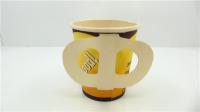 China Party 4.5oz 9oz Cold Drink Paper Cups Disposable Coffee Mugs With Handle for sale