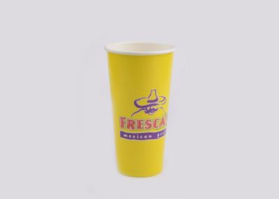 China Yellow Recyclable Cold Drink Paper Cups Disposable Coffee Cups For Wedding for sale
