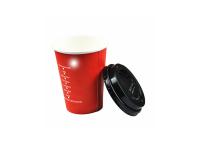 China 250ml Costa Coffee / Cold Drink Paper Cups Red With Flexo / Offset Printing for sale