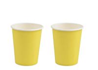 China Biodegradable Plain Yellow 12oz Cold Drink Paper Cups Containers gsm 210g-350g for sale