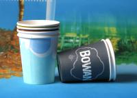 China Personalized 12 Oz Hot Drink Paper Cups Disposable Ice Cream Bowls Blue / Brown for sale