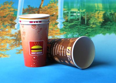 China Big 16oz / 20oz Hot Drink Paper Cups Restaurant Supply Take Out Containers for sale