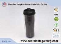 China V Shape Double Wall Drinking Plastic Coffee Cups With Lids 350ml 12oz for sale