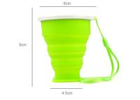 China Travel camping Eco - friendly collapsible silicone cup With Stainless Steel Opening for sale