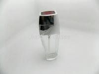 China Custom Made Clear Perfume Bottle , Decorative Art Glass Perfume Bottles With Glass Body And Plastic Cap for sale