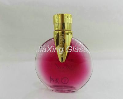 China New Luxury Perfume Glass Bottles Round Shape With Roll On Plastic Cap for sale