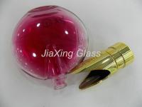 China New Luxury Perfume Glass Bottles Round Shape With Roll On Plastic Cap for sale