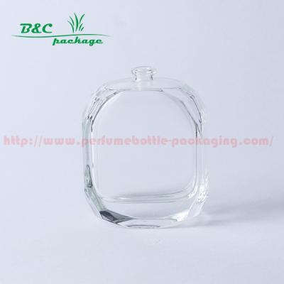 China 50ML Transparent Hot Stamping Glass Perfume Bottles Neck Size FEA 15 mm for sale