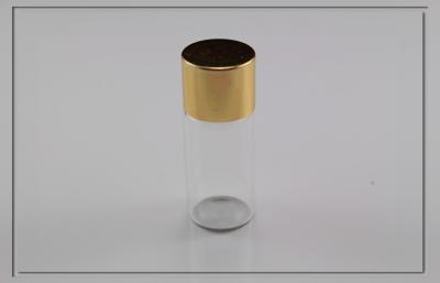 China personal care products Essential Oil Glass Bottles with anodized aluminum cap , 3.5ml clear tubular glass vial for sale