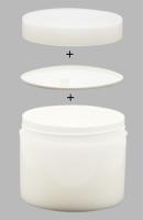 China White 10 oz Body Cream Jars Empty Cosmetic Bottles with double wall for sale