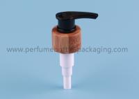 China Bamboo sheathed Closure 24 / 410  Lotion Pump Dispenser For Cosmetic Bottle for sale