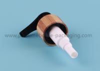 China Bamboo sheathed Closure 24 / 410  Lotion Pump Dispenser For Cosmetic Bottle for sale