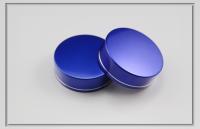 China purple Cosmetic Bottle Caps with anodizing , 40mm Aluminum Screw Caps for sale