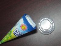 China Cone Ice cream paper cups with plastic lid 180ml for sale