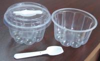 China Disposable octagon bulb cups，disposable plastic ice cream cups 250ml for sale