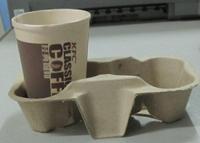 China Coffee Cup Holder Pulp Moulded Products with Good Plasticity / Support Customize for sale