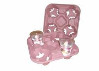 China Coffee Cup Holder Pulp Moulded Products with Good Plasticity / Support Customize for sale