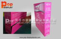 China Custom Pink Corrugated Counter Display POS Hanging With Dividers for sale