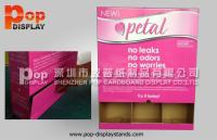 China Custom Pink Corrugated Counter Display POS Hanging With Dividers for sale