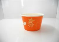 China Orange 20oz Paper Soup Bowls Disposable Espresso Cups With Flexo Printing for sale