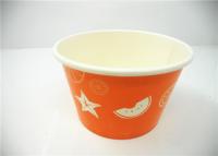 China Orange 20oz Paper Soup Bowls Disposable Espresso Cups With Flexo Printing for sale