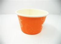 China Orange 20oz Paper Soup Bowls Disposable Espresso Cups With Flexo Printing for sale