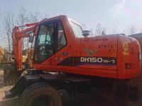 China Used Original South Korea Mobile Excavator Doosan Dh150W-7 Secondhand 15t Wheel Excavator for sale