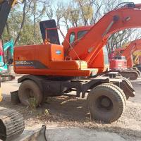 China Used Original South Korea Mobile Excavator Doosan Dh150W-7 Secondhand 15t Wheel Excavator on Promotion for sale