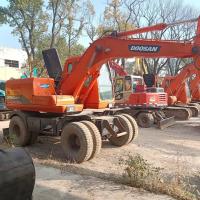 China Used Original South Korea Mobile Excavator Doosan Dh150W-7 Secondhand 15t Wheel Excavator on Promotion for sale