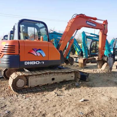 China Used 8t Excavator Doosan Dh80-7 Secondhand Mini Track Digger Crawler Korea Original 8ton Equipment for sale