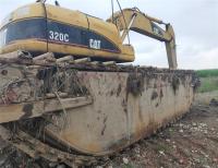 China Used 20 Ton Amphibious Excavator, Caterpillar 320c Pontoon Floating Excavator on Sale for sale