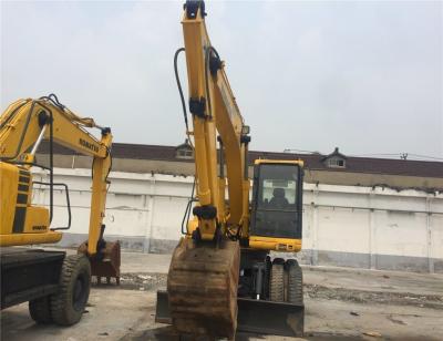 China Original 15 Ton Komatsu Mobile Excavator Pw150, Used Hydraulic Wheel Excavator Komatsu Pw150 Good Quality Low Price on Sale for sale