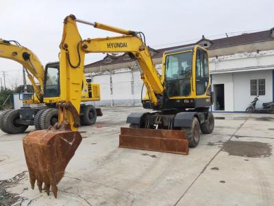 China Used South Korean Hydraulic Mini Mobile Excavator R60W-7 Cheap Price, Secondhand 100% Orginal 6 Ton Wheel Digger Hyundai R60W-7 Hot Sale for sale