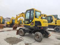 China Used South Korean Hydraulic Mini Mobile Excavator R60W-7 Cheap Price, Secondhand 100% Orginal 6 Ton Wheel Digger Hyundai R60W-7 Hot Sale for sale