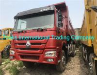 China Red Color Sinotruk Heavy Duty Tipper Truck HOWO 10 Wheels 375 Horsepower for sale