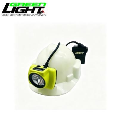 China Rechargeable Mining Cap Lamp 16000Lux LED Miner Headlamp OLED Display IP68 Waterproof with Rear Strobe Light for sale