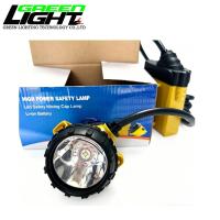 China 25000Lux Corded Mining Cap Lamp Rechargeable LED Miner Headlamp IP68 with 13.6Ah Battery for sale