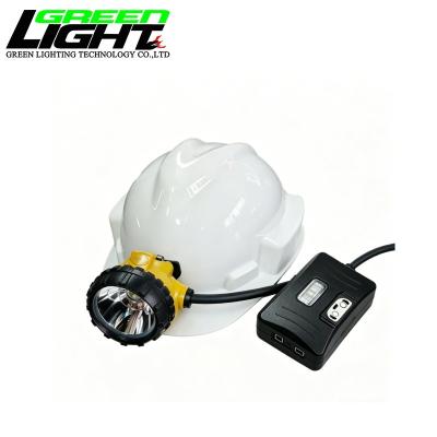 China 15000Lux Corded Mining Cap Lamp Rechargeable LED Miner Headlamp IP68 with 6.8Ah Battery for sale