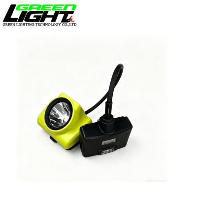 China Rechargeable Mining Cap Lamp 16000Lux LED Miner Headlamp OLED Display IP68 Waterproof with Rear Strobe Light for sale