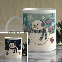 China Christmas Color Changing Mug 11oz Heat Reactive Ceramic Coffee Cup for sale