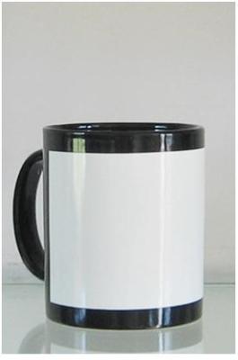 China Sublimation Black Flower Blank Mug 11oz 3.2in Diameter for Custom Printing for sale