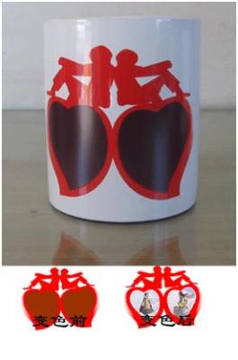 China Sublimation Blank Peach Heart Mug 11oz Ceramic Heat Press Customizable for sale