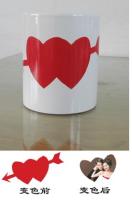 China Sublimation Heart Mug 11oz Customizable Ceramic Heat Transfer Coffee Cup for sale